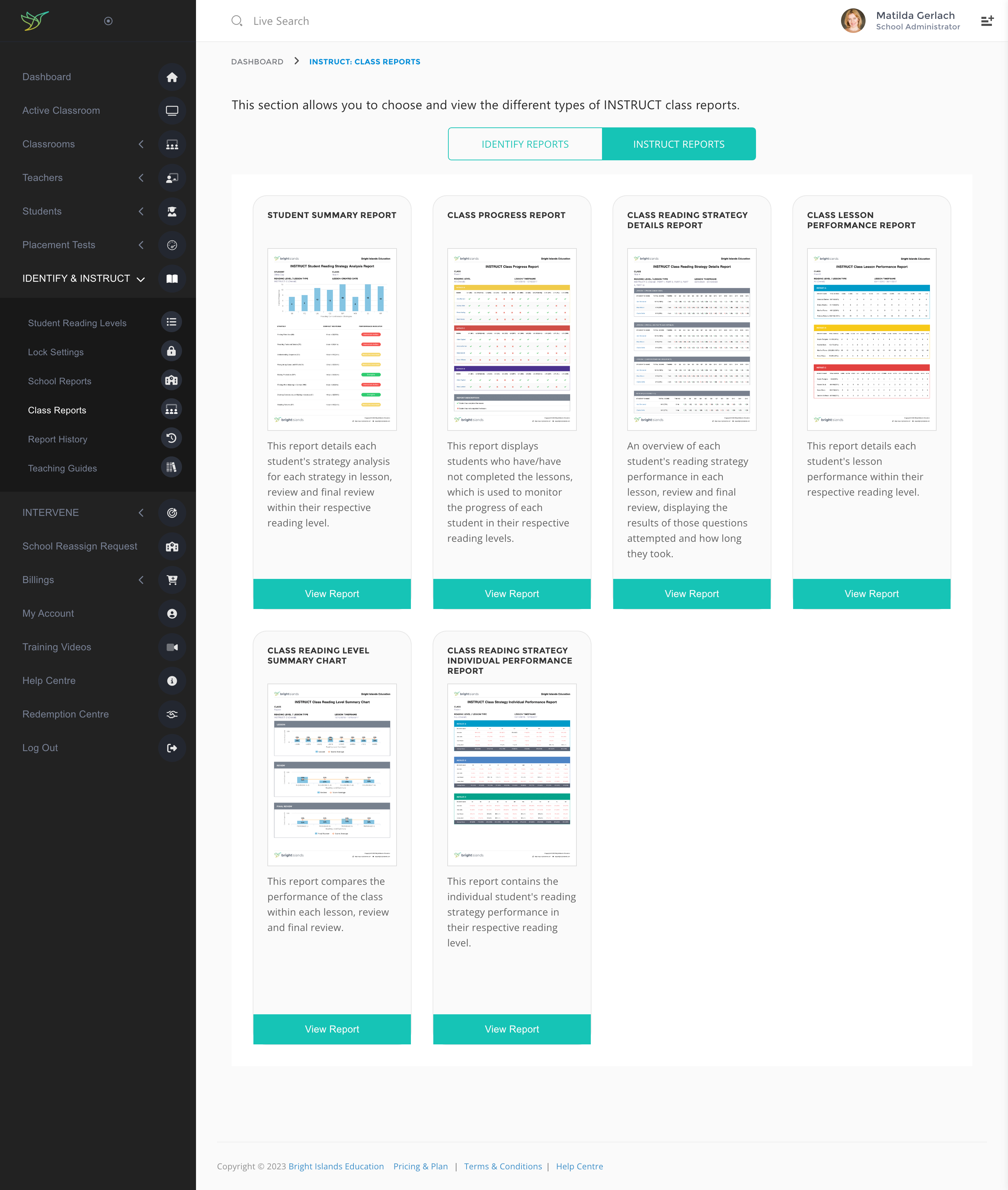 INSTRUCT Class Reports – Bright Islands CoCo — Help Centre