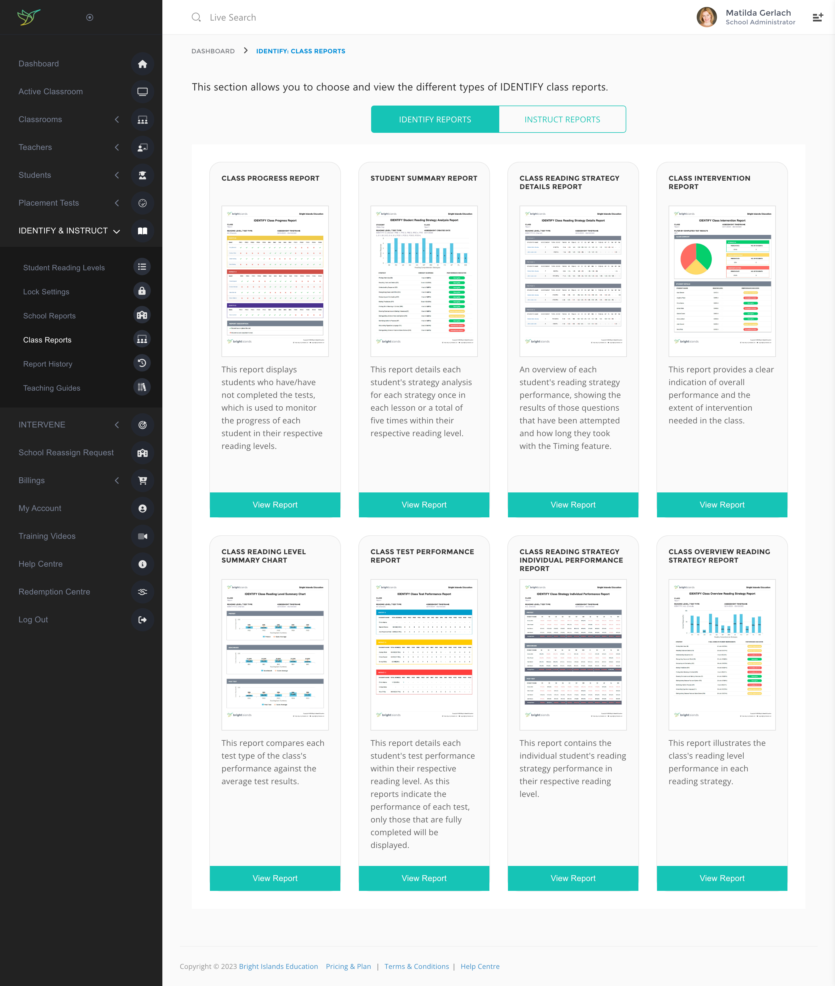 IDENTIFY Class Reports – Bright Islands CoCo — Help Centre