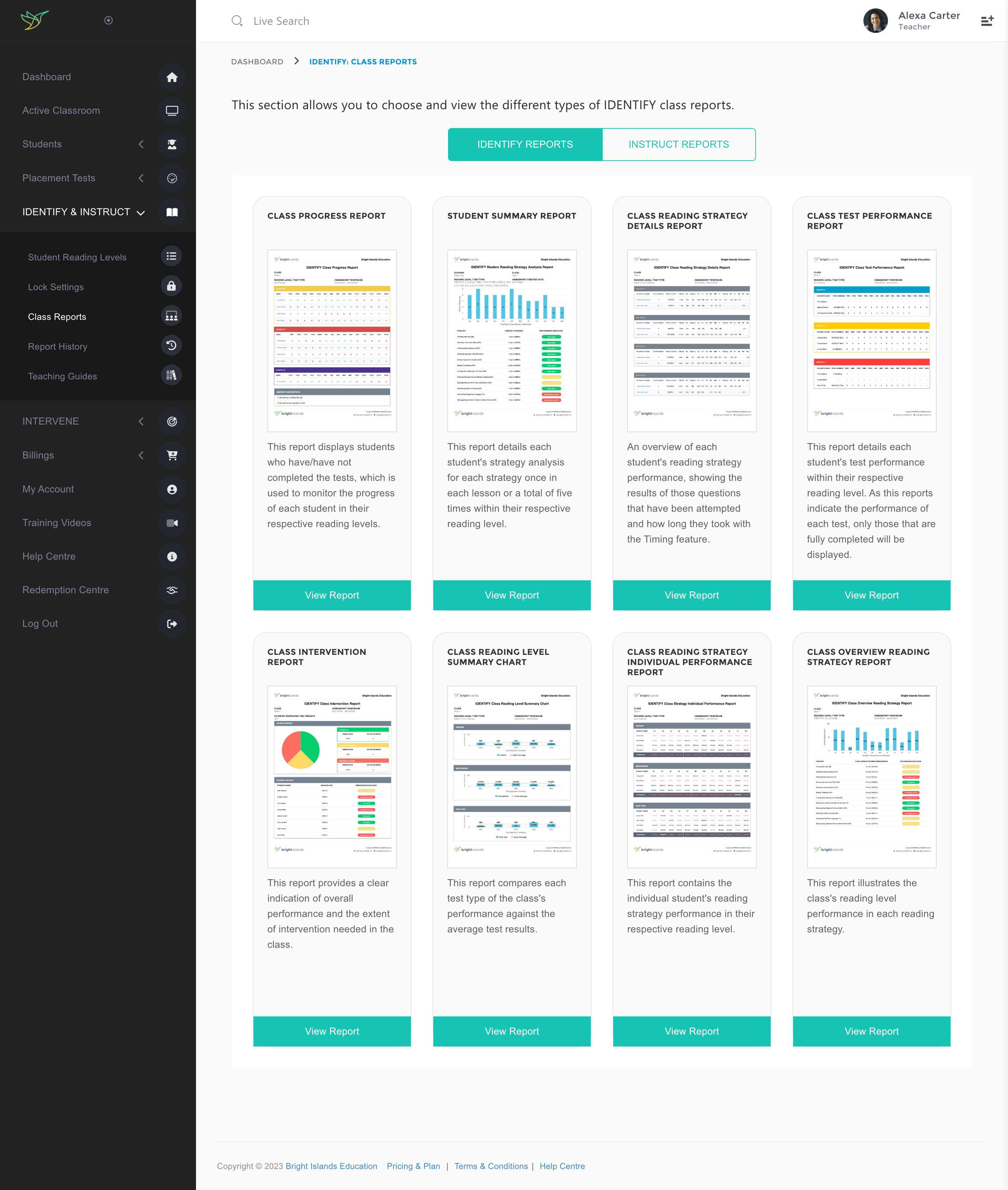 IDENTIFY Class Reports – Bright Islands CoCo — Help Centre